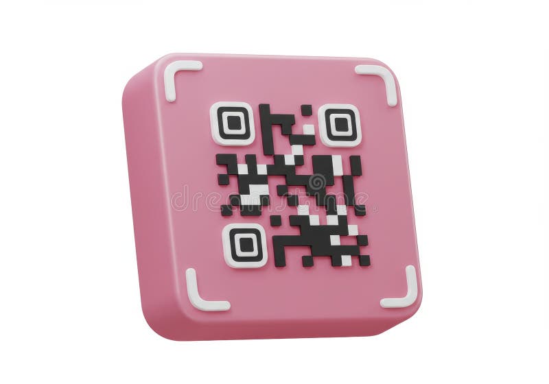Pink Qr Code Graphic on White Background Stock Illustration ...