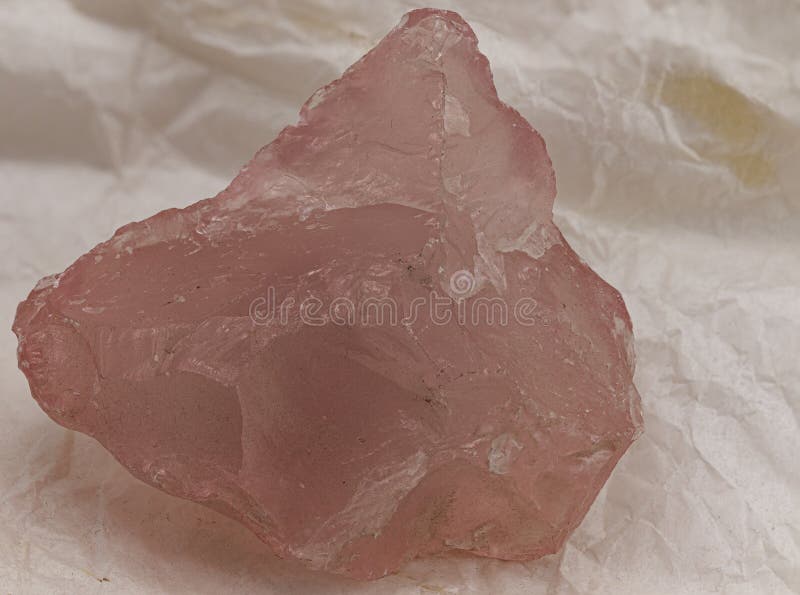Pink Quartz Gemstone Isolated on a White Background Stock Image - Image ...