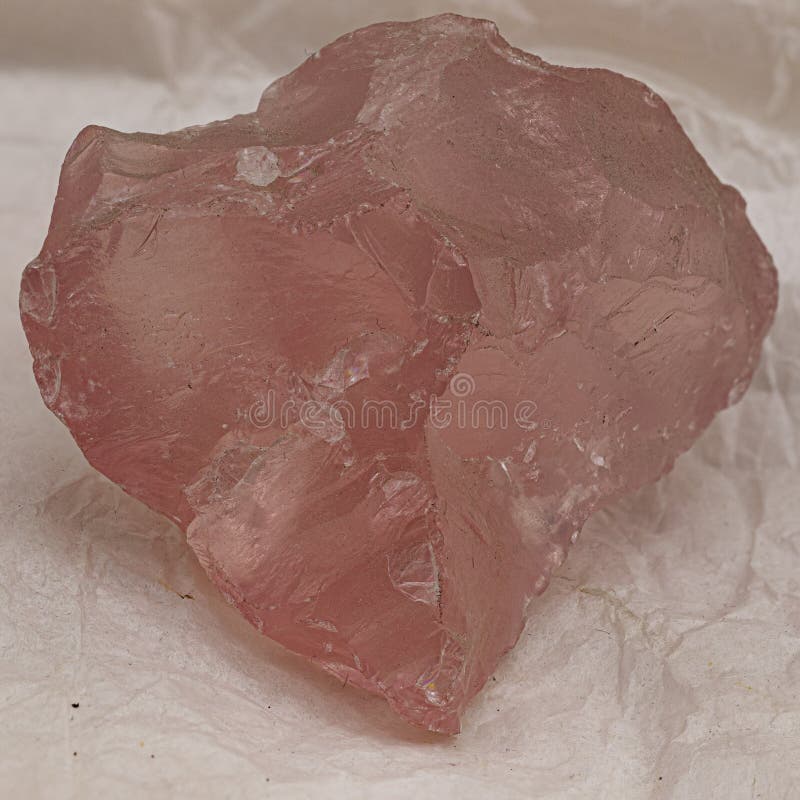 Pink Quartz Gemstone Isolated on a White Background Stock Photo - Image ...