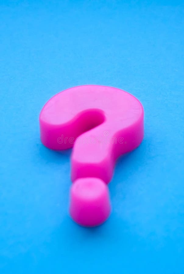 Pink Question Mark Located Sideways on a Blue Background with Copy ...