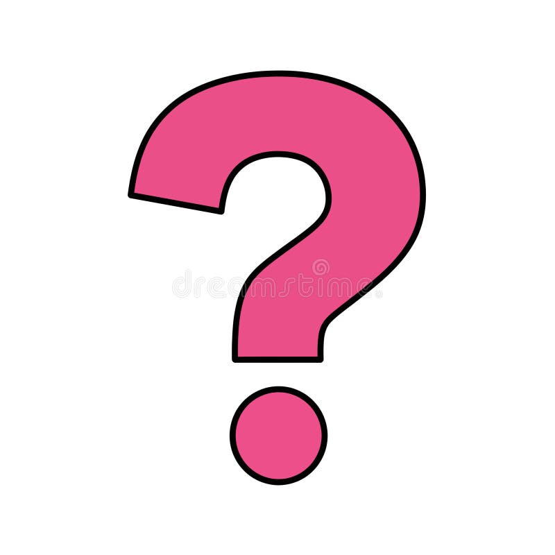 Pink question mark clipart stock vector. Illustration of curved - 372684209