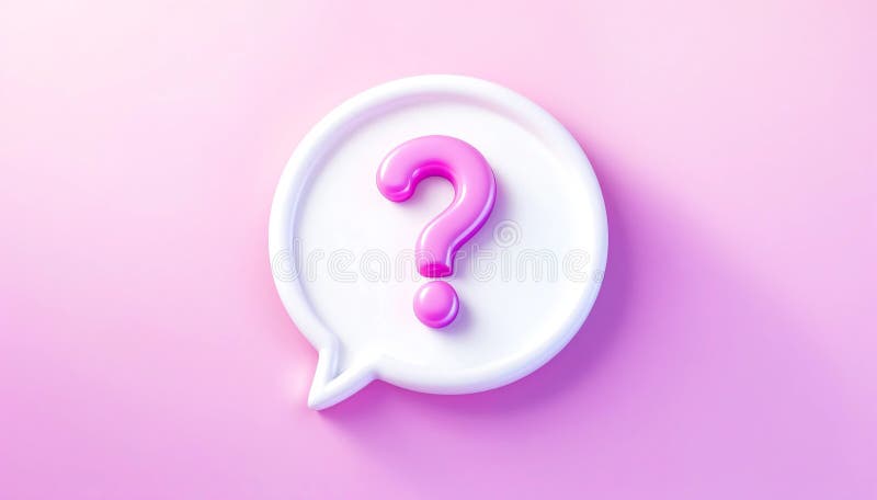 Pink Question Mark in Speech Bubble on Soft Pastel Background Stock ...