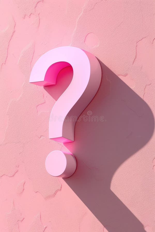 A Pink Question Mark on a Pink Wall. Suitable for Educational Materials ...