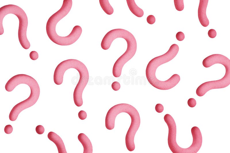 Pink Question Mark Symbol Isolated on White Background with Clipping ...