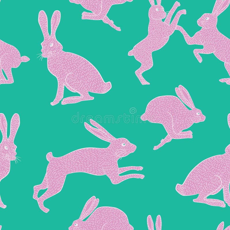 Pink Quirky Rabbit Repeat Pattern Stock Illustrations – 6 Pink Quirky ...