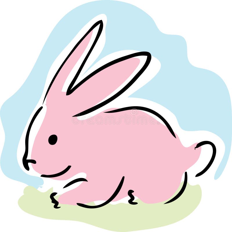 Pink rabbit stock vector. Illustration of cute, vector - 4182413