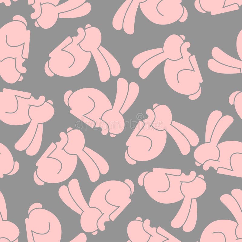 Pink Rabbit Seamless Pattern. Hare Ornament. Bunny Background Stock ...