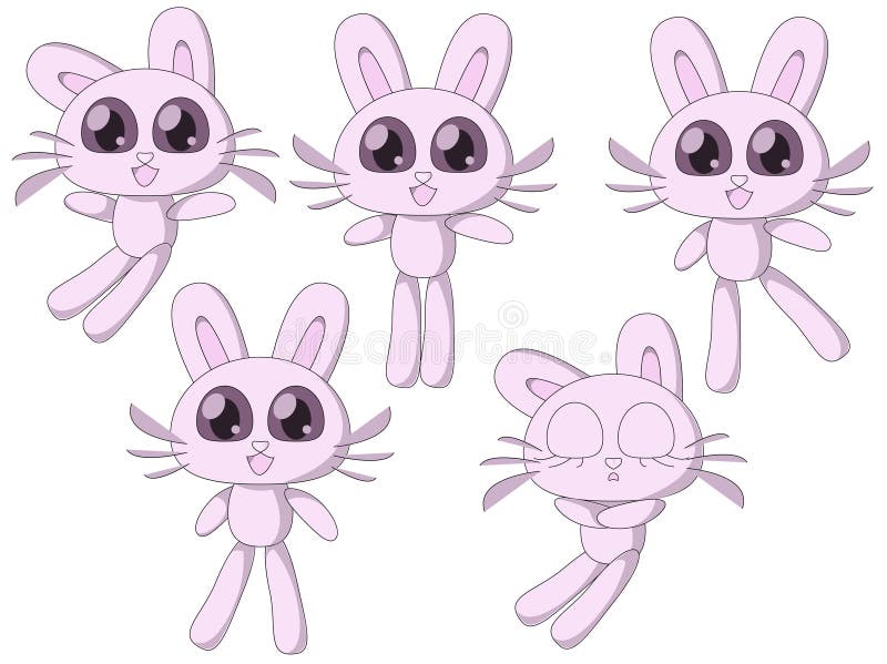 Pink rabbits stock vector. Illustration of cheerful, pink - 16411571