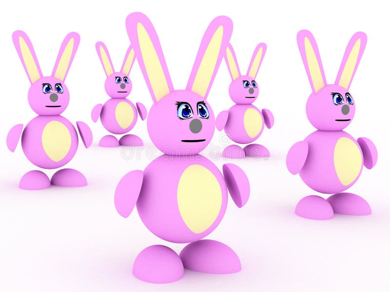 Pink rabbits stock illustration. Illustration of holiday - 8171100