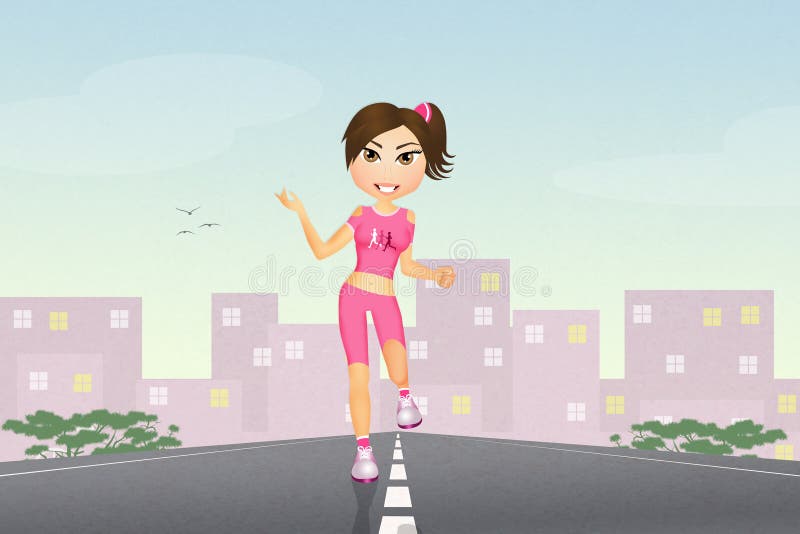 The pink race stock illustration. Illustration of womens - 73877469