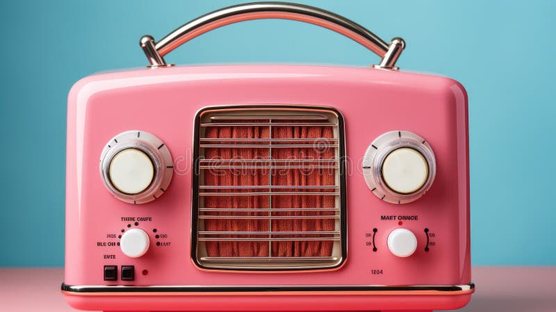 A Pink Radio Sitting on Top of a Table. Generative AI Image. Stock ...