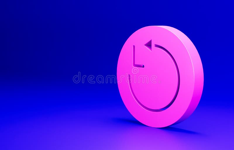 Pink Radius Icon Isolated on Blue Background. Minimalism Concept Stock ...