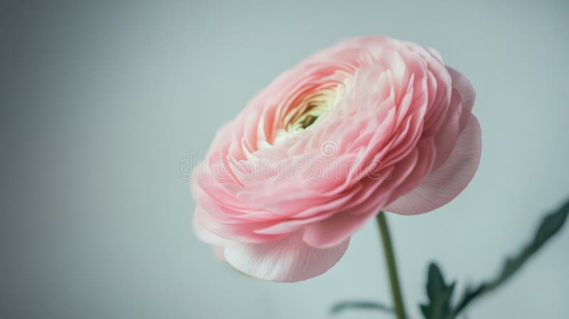 Pink Ranunculus Flower Close-up with Soft Focus, Romantic Bloom Concept ...