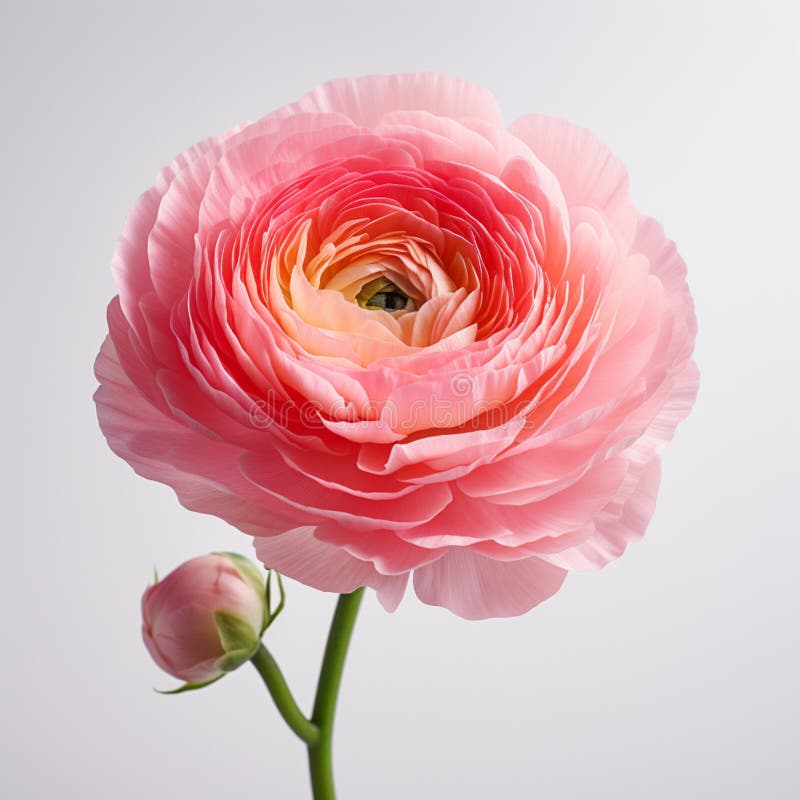 Pink Ranunculus Flower Isolated on Transparent Background Stock ...
