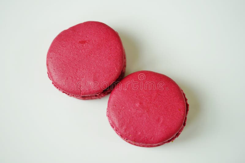 Pink Raspberry Macaron Cookies Stock Image - Image of french, food ...