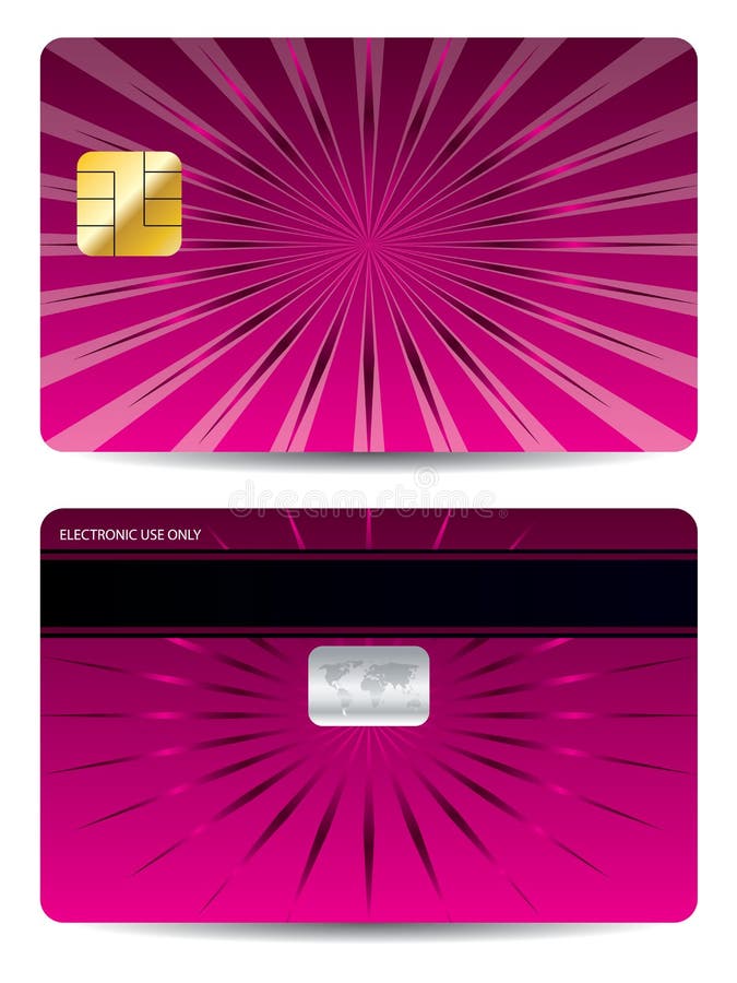 Pink Ray Credit Card Design Stock Vector - Illustration of human, gold ...