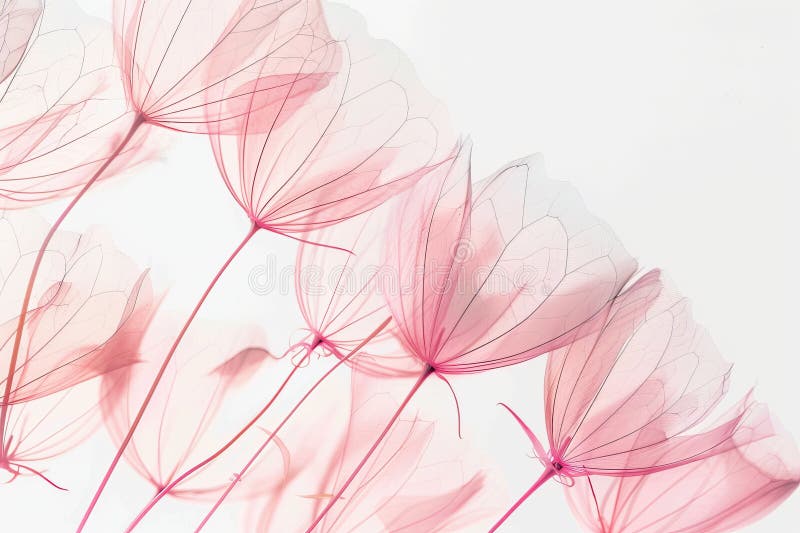 Pink X-ray Flowers with Delicate Petals and Copy Space for Text Stock ...