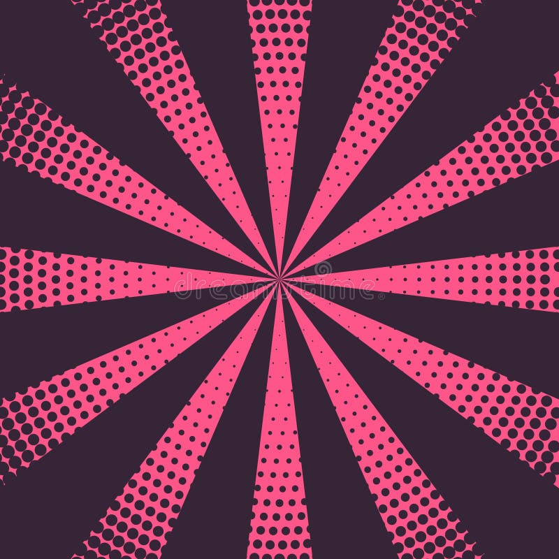 Pink Rays in Retro Style on Light Background. Vector Stripe Pattern ...