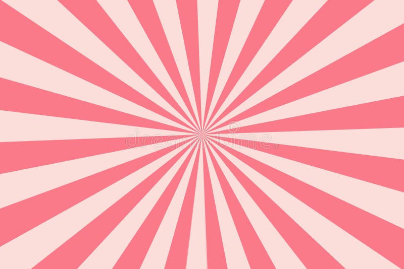 Pink Rays in Retro Style on Light Background. Vector Stripe Pattern ...