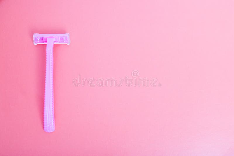 Pink Razor on Pink Background, Copy Space Stock Image - Image of shaver ...