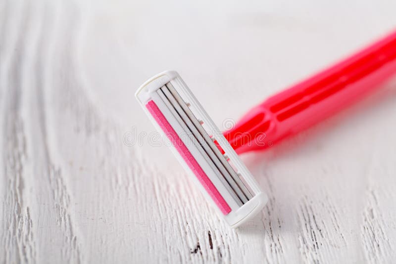 Pink Razor on White Background Stock Image - Image of morning, concept ...