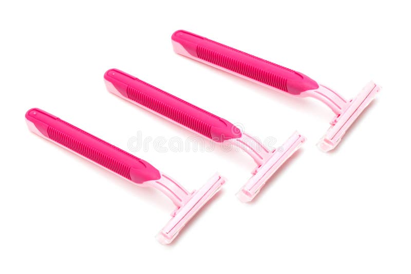 Pink Razor on White Background Stock Photo - Image of color, ladyshave ...