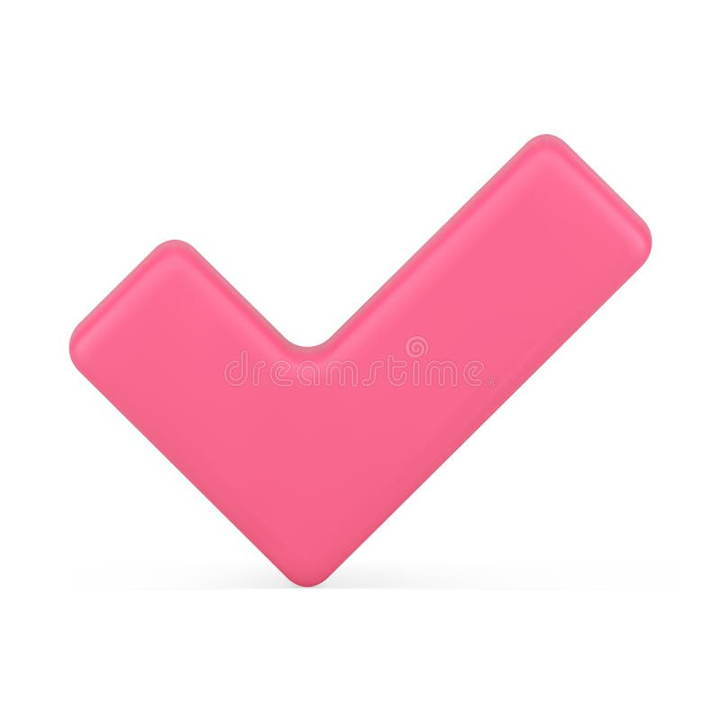 Pink Realistic Confirm Check Mark Badge Glossy Decorative Design Front ...
