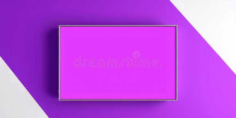 A Pink Rectangle Frame on a Purple and White Background with a Diagonal ...
