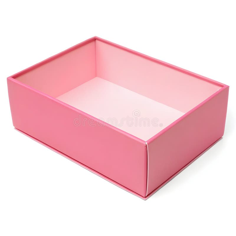 Pink Rectangular Box Isolated on White Background Stock Illustration ...