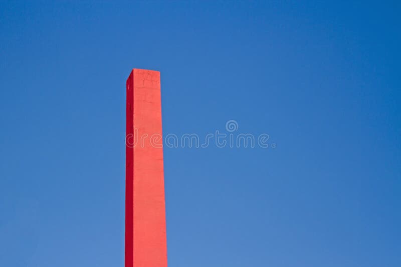 Pink Rectangular Chimney with Blue Sky Stock Image - Image of pipe ...