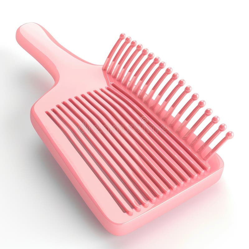 Pink Plastic Hair Comb for Styling and Detangling Stock Illustration ...