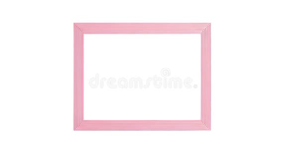 Pink Frame: Rectangular Shape with Multiple Thin Lines, Isolated Object ...