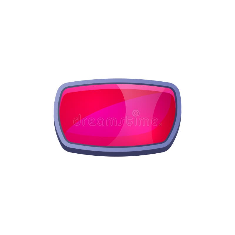 Pink Rectangular Game Button, Vector Illustration Isolated on White ...