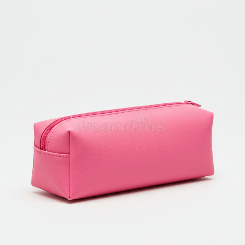 Pink Rectangular Pouch with a Smooth Surface, Featuring a Zip Closure ...