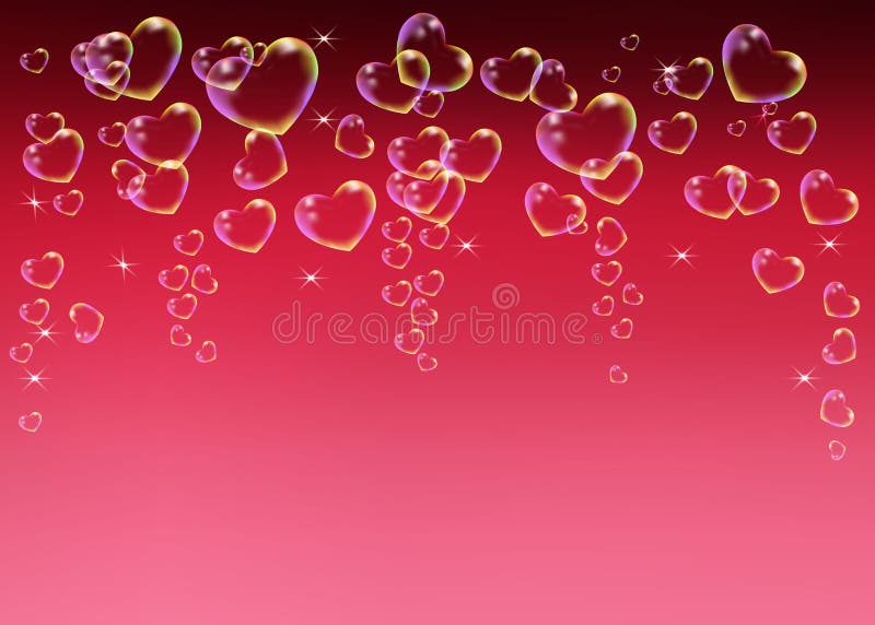 Pink Rectangular Valentine S Background with Glittering Hearts ...
