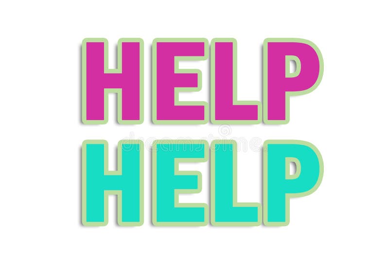 Pink Red and Blue Light Help Text Design Stock Image - Image of ...