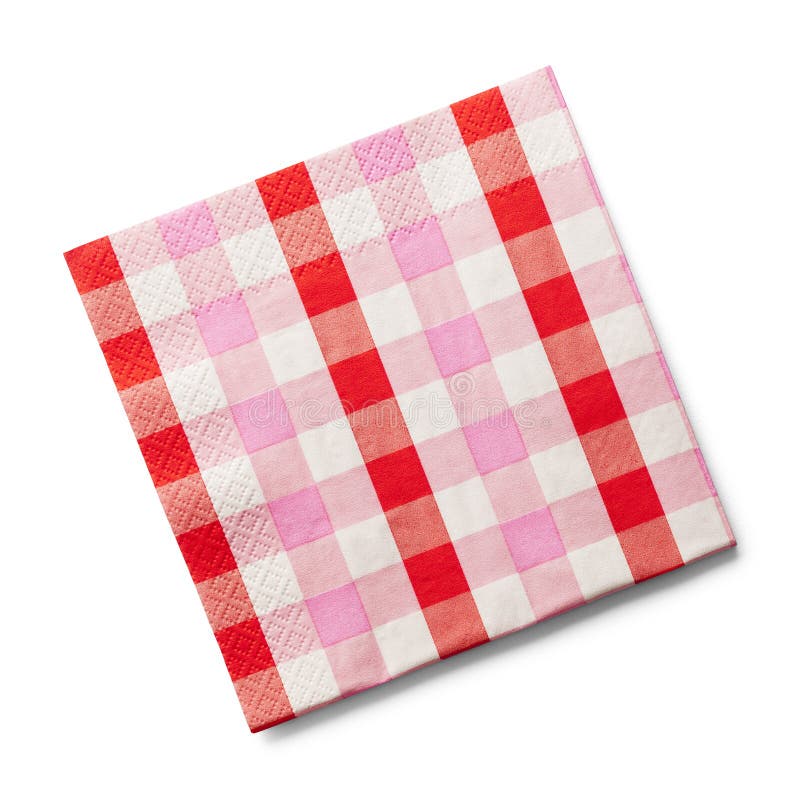 Pink and Red Checkered Napkin Stock Photo - Image of food, copy: 88142678