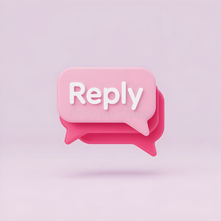 Pink and Red 3 D Render Reply Speech Bubbles 3D Render Stock ...