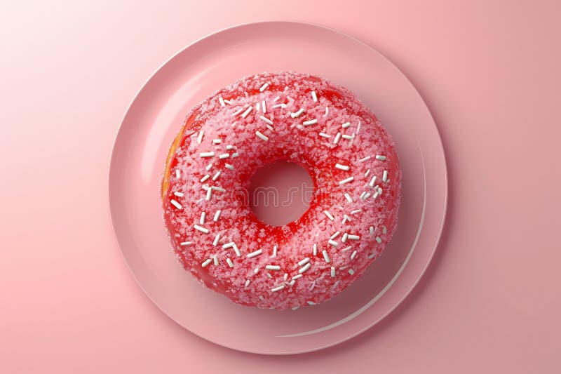 Pink-Red Donut Delight Generative Ai Stock Photo - Image of temptation ...