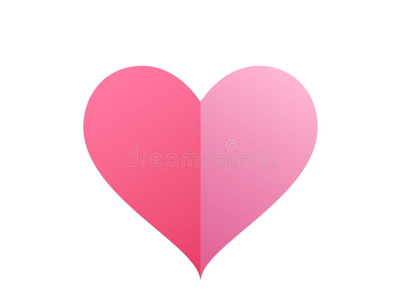 Pink Red Gradient Heart. Love, Romantic and Valentines Design. Isolated ...