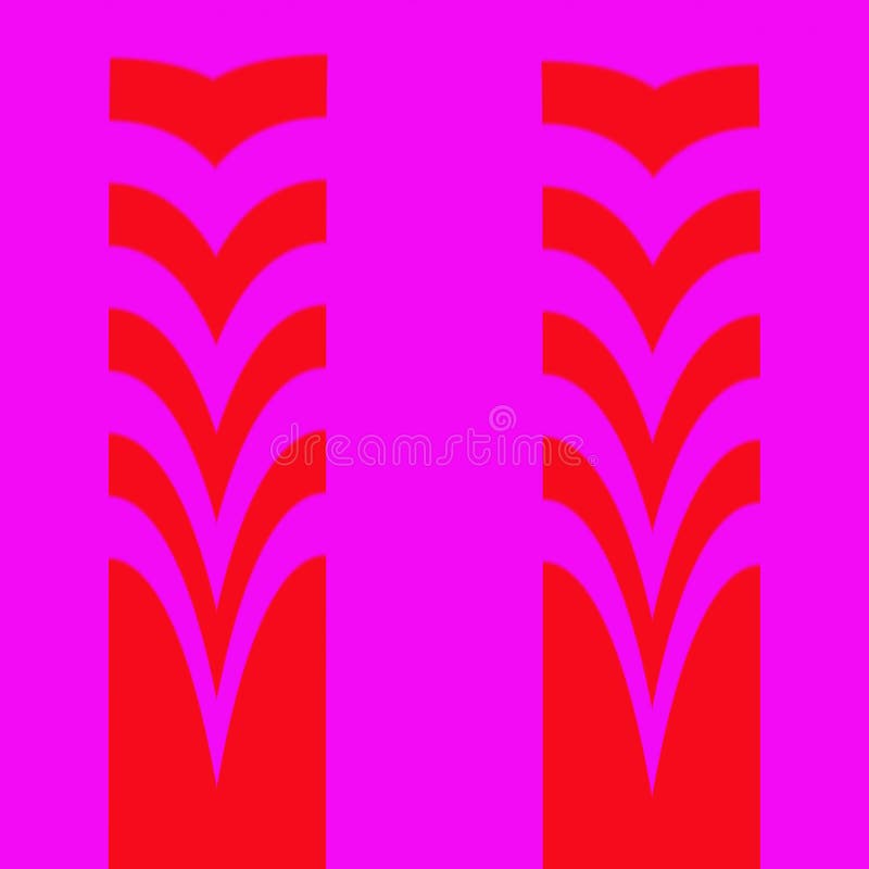 Pink and Red Graphic Design. 2 Rows of Chevrons Stock Illustration ...
