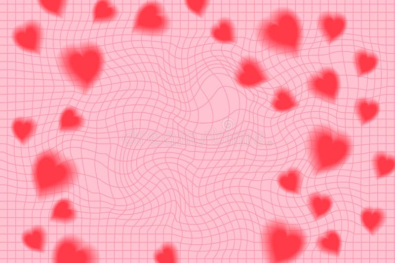 Pink Red Heart Retro Psychedelic Checkerboard Pattern. Groovy Funky ...