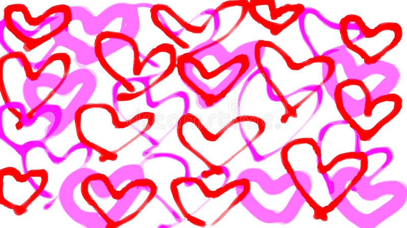 Pink and red heart shape stock illustration. Illustration of wallpaper ...