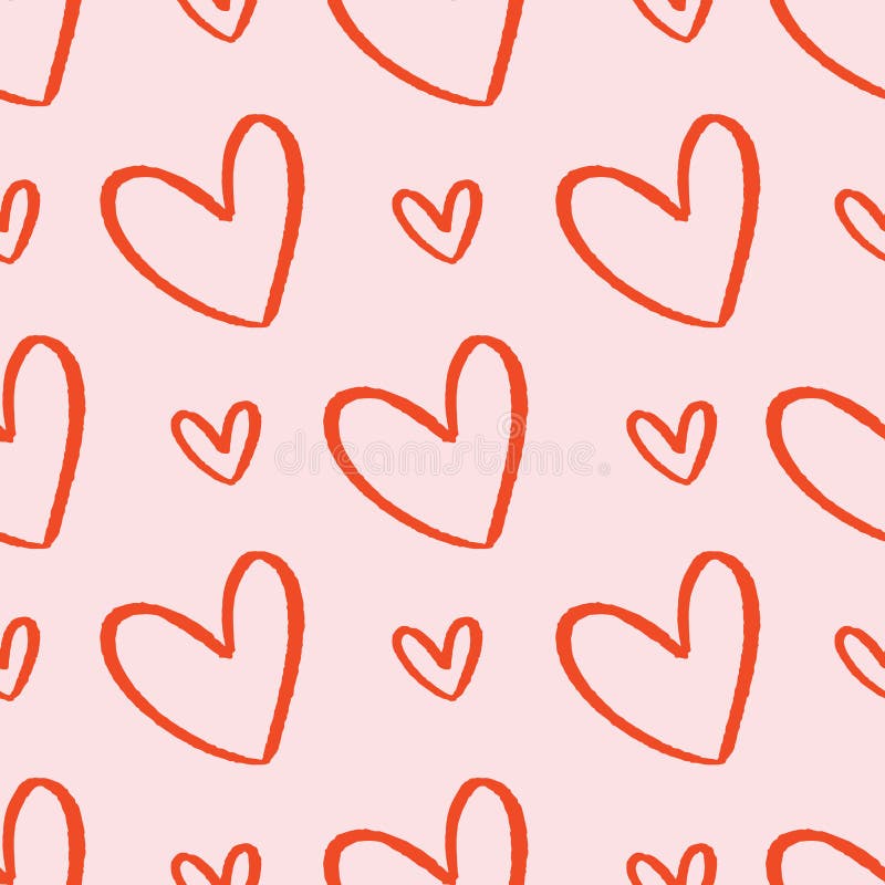 Pink and Red Hearts Pattern Repeat. Lovecore Kitsch Valentines Surface ...