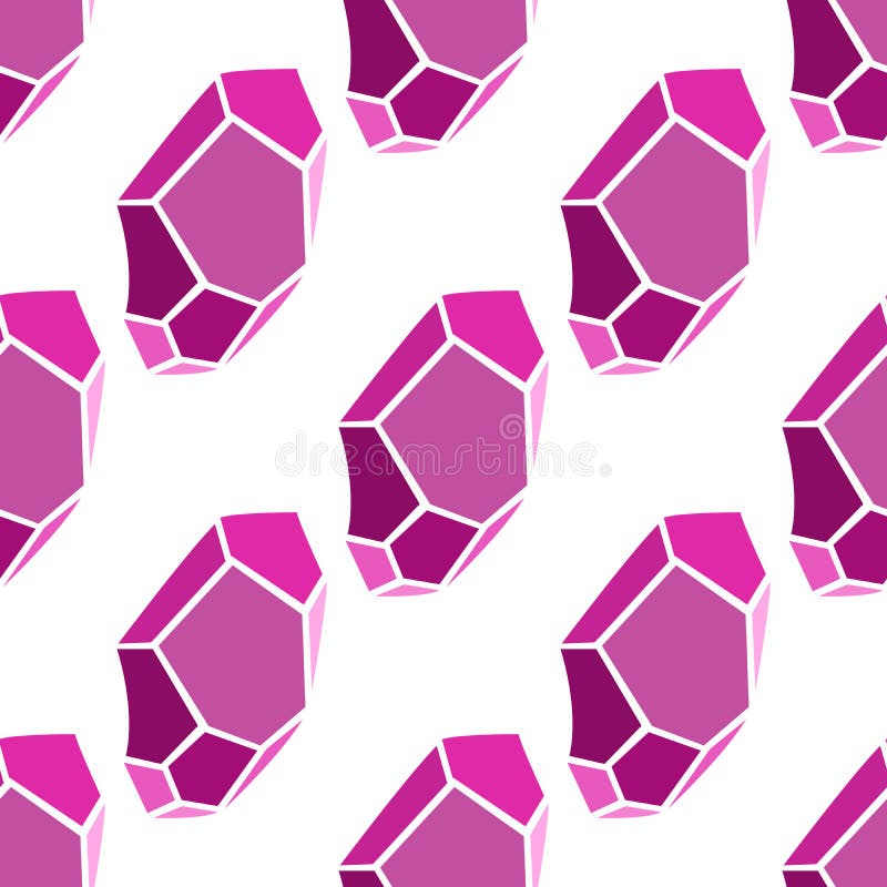 Pink Red Precious Stone Gem Seamless Pattern. Stock Vector ...