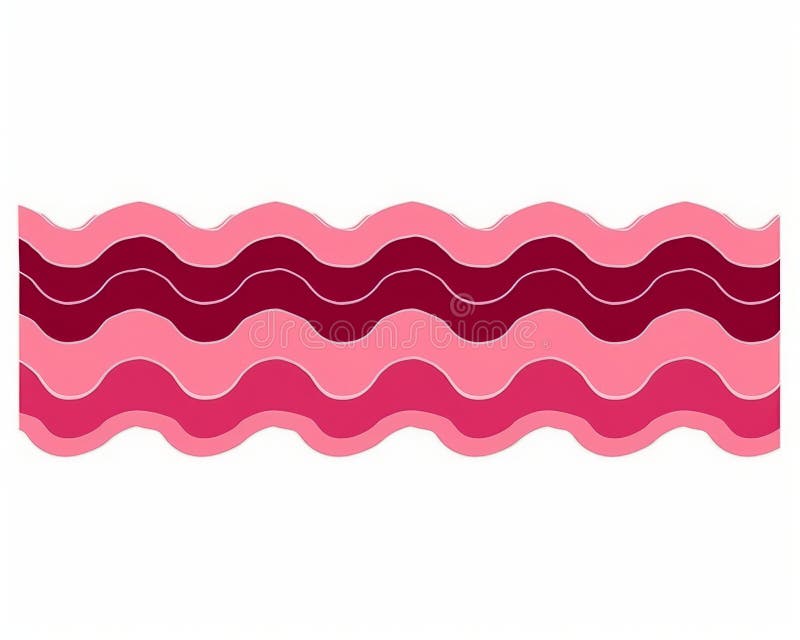 A Pink and Red Wavy Border on a White Background Stock Illustration ...