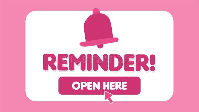 Pink Reminder Display with Bell Silhouette Stock Footage - Video of ...
