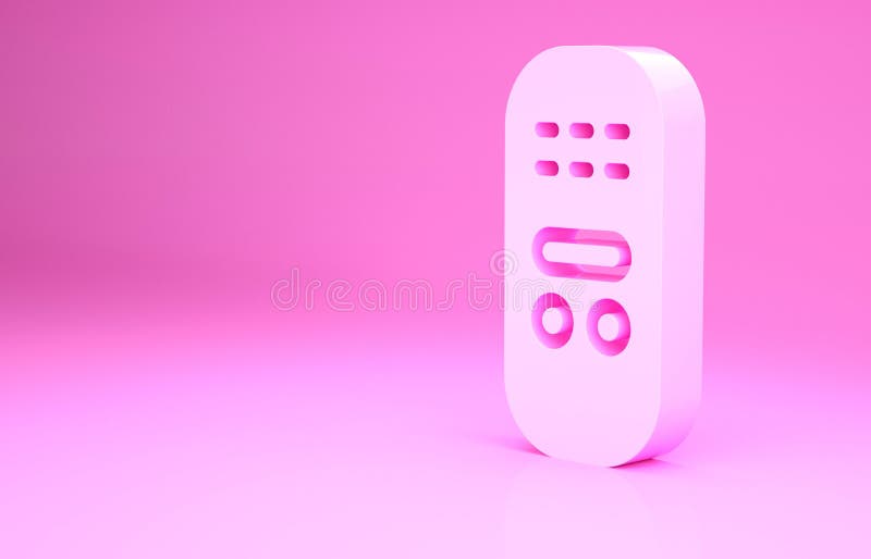 Pink Remote Control Icon Isolated on Pink Background. Minimalism ...