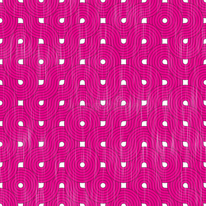 Pink Repeat Circles Grunge Background with Abstract Geometric Seamless ...