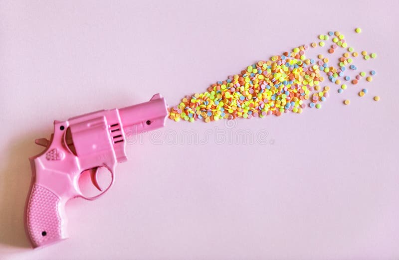 Pink Revolver Gun stock image. Image of handgun, pink - 116371543